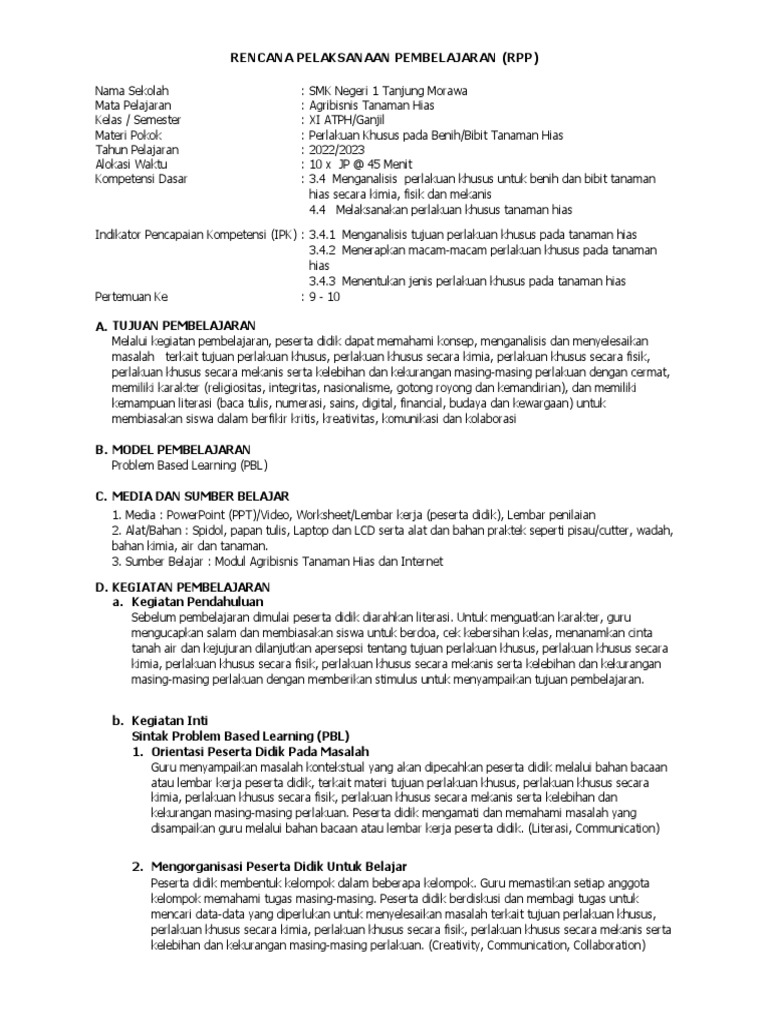 RPP ATH Pertemuan 09-10 Ganjil 2022-2023 | PDF