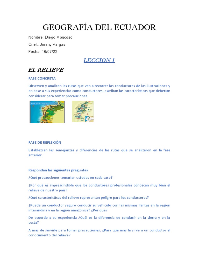Geografía y Relieve del Ecuador | PDF | Clima | Costa