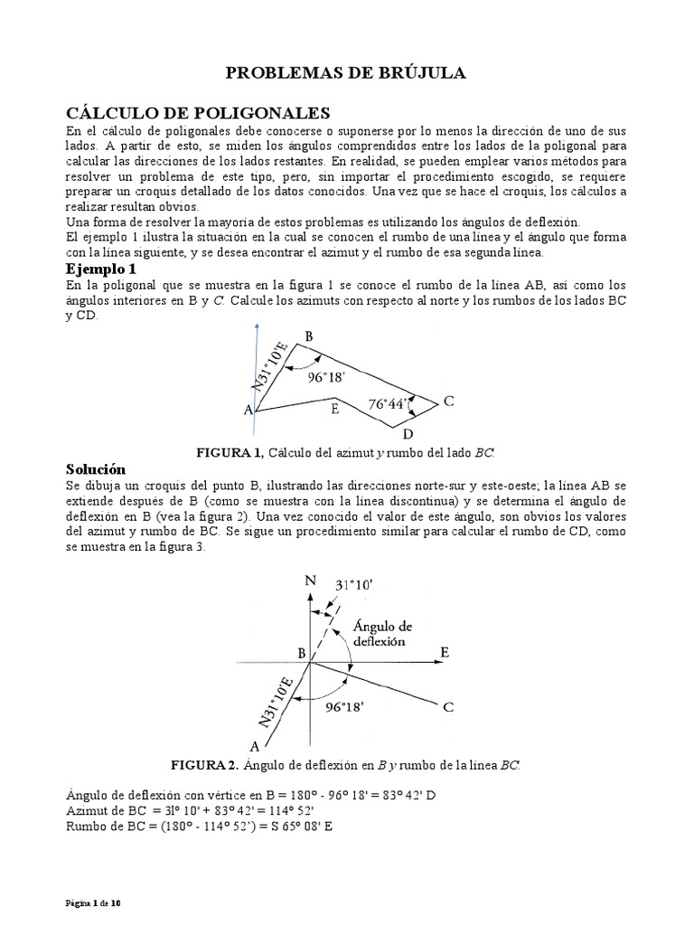 Cálculo de Azimuts y Rumbos | PDF | Azimut | Geodesia