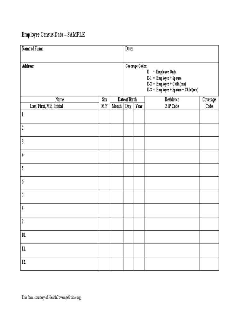 H CG Employee Census | PDF