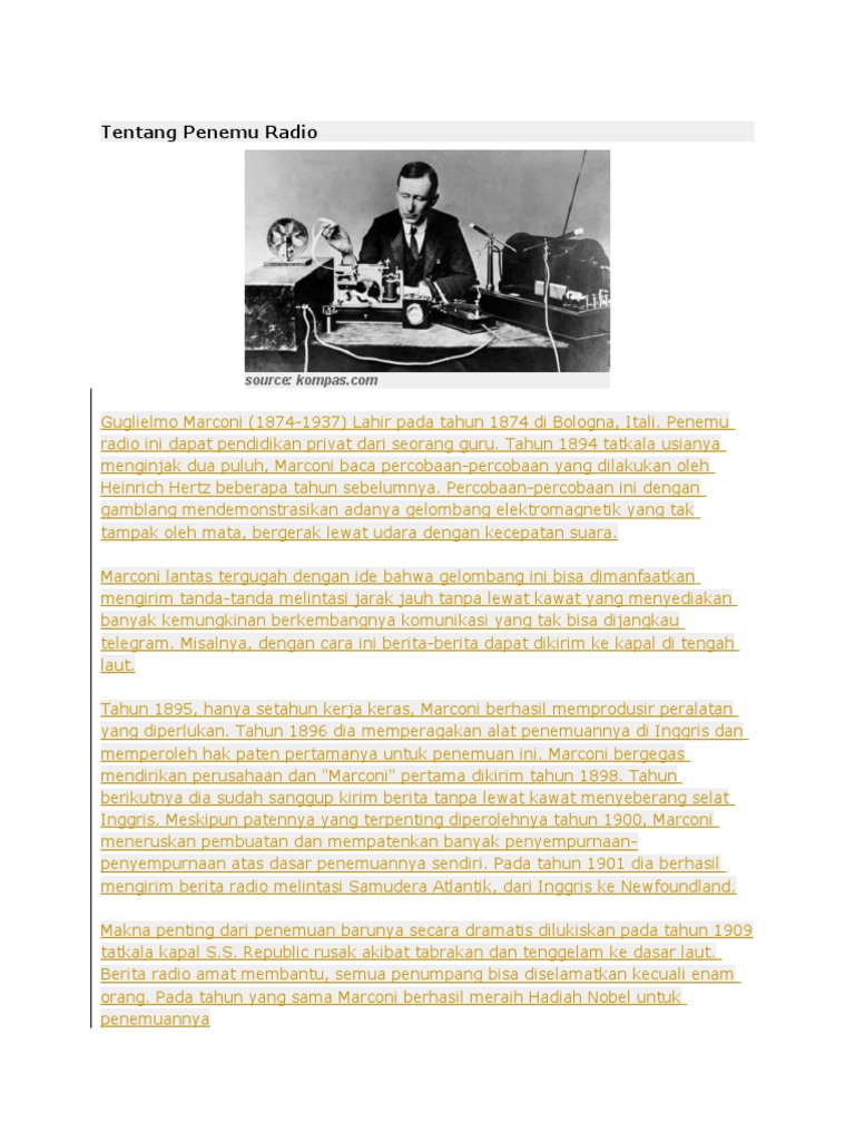 Tentang Penemu Radio | PDF