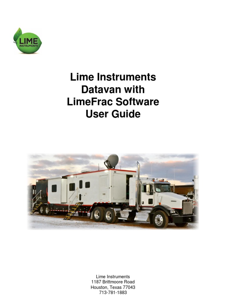 Lime Instruments. Datavan With LimeFrac Software User Guide | PDF ...