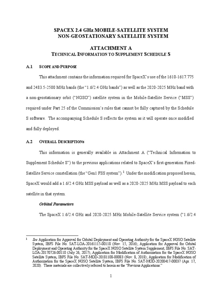 Technical Narrative Starlink Mobile | PDF | Communications Satellite | Satellite