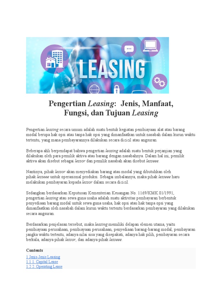 Akuntansi Leasing | PDF | Bisnis | Pengelolaan Keuangan & Uang