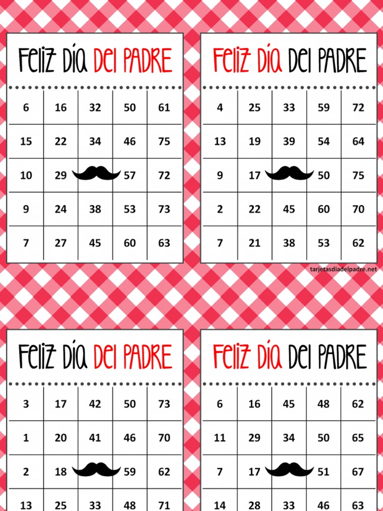 Bingo Del Dia Del Padre para Imprimir 1 | PDF