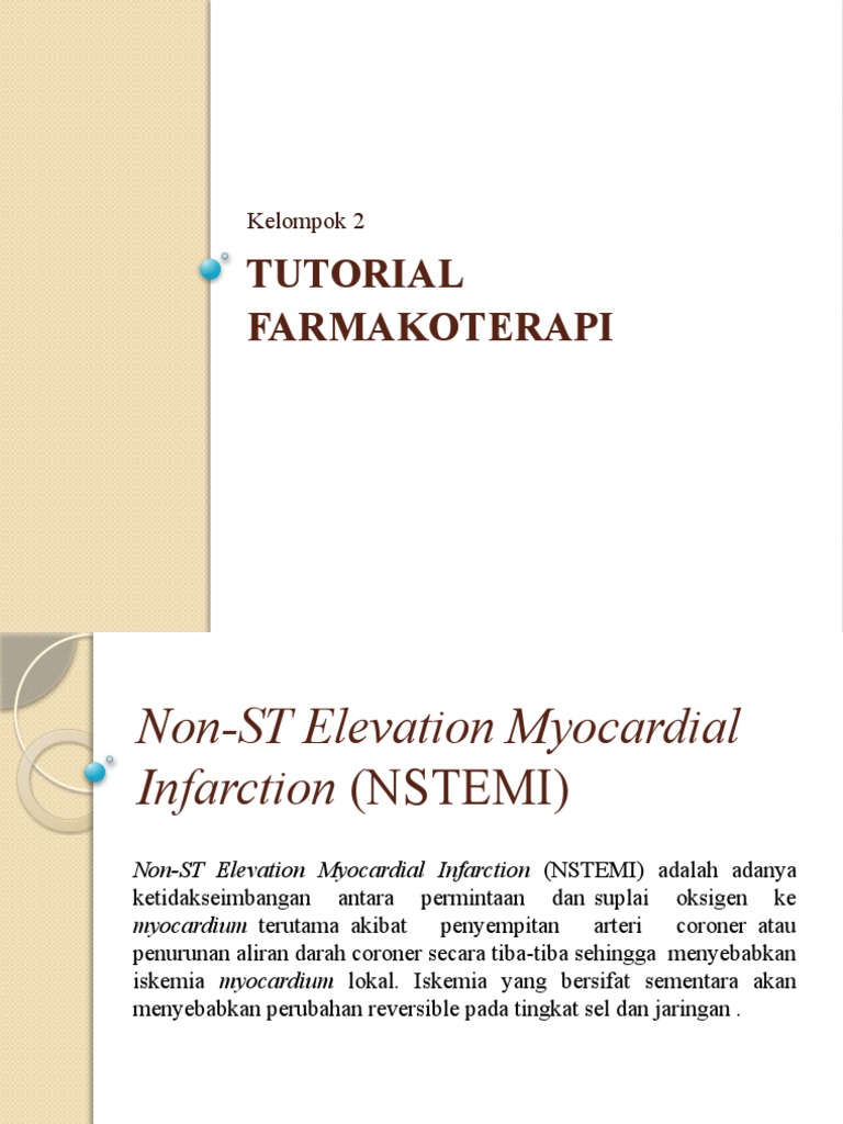 Terapi NSTEMI: Obat dan Manajemen | PDF