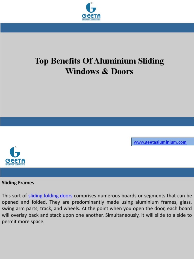 Top Benefits of Aluminium Sliding Windows & Doors | PDF | Business