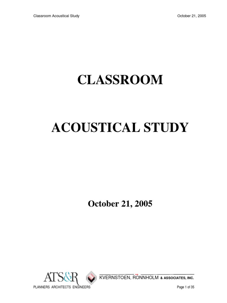 Acoustical Study | PDF | Decibel | Noise