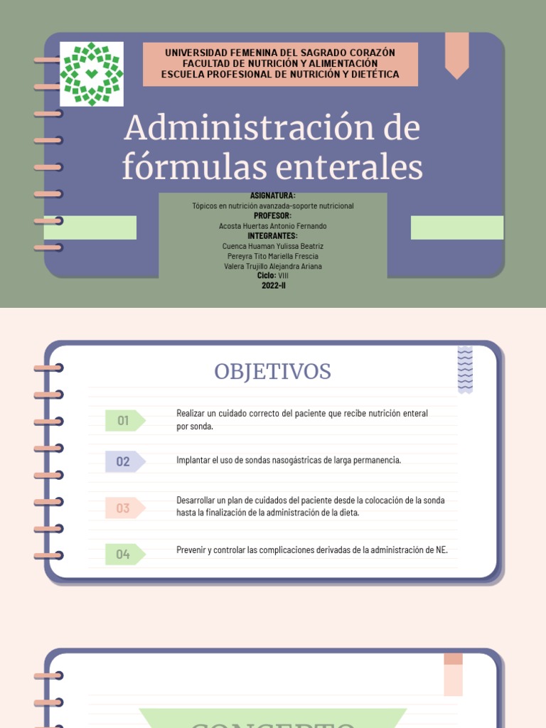 Administración de Fórmulas Enterales | PDF | Nutrición | Dieta y nutrición
