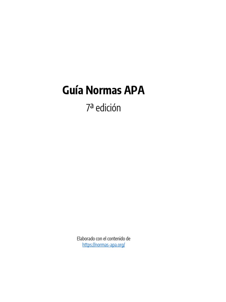 Guia Normas Apa 7ma Edicion Pdf Pdf Sumario Abstracto Estilo Apa