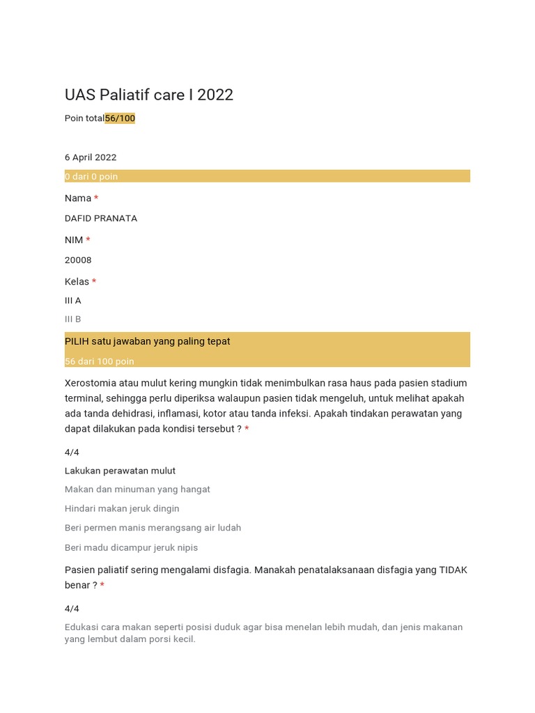UAS Bu Nia PC 1 | PDF | Kesehatan Holistik