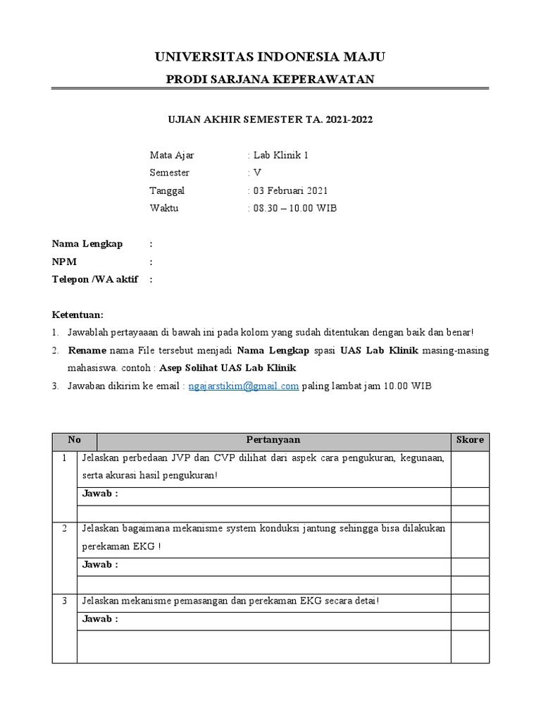 Uas Lab Klinik (Uima) | PDF