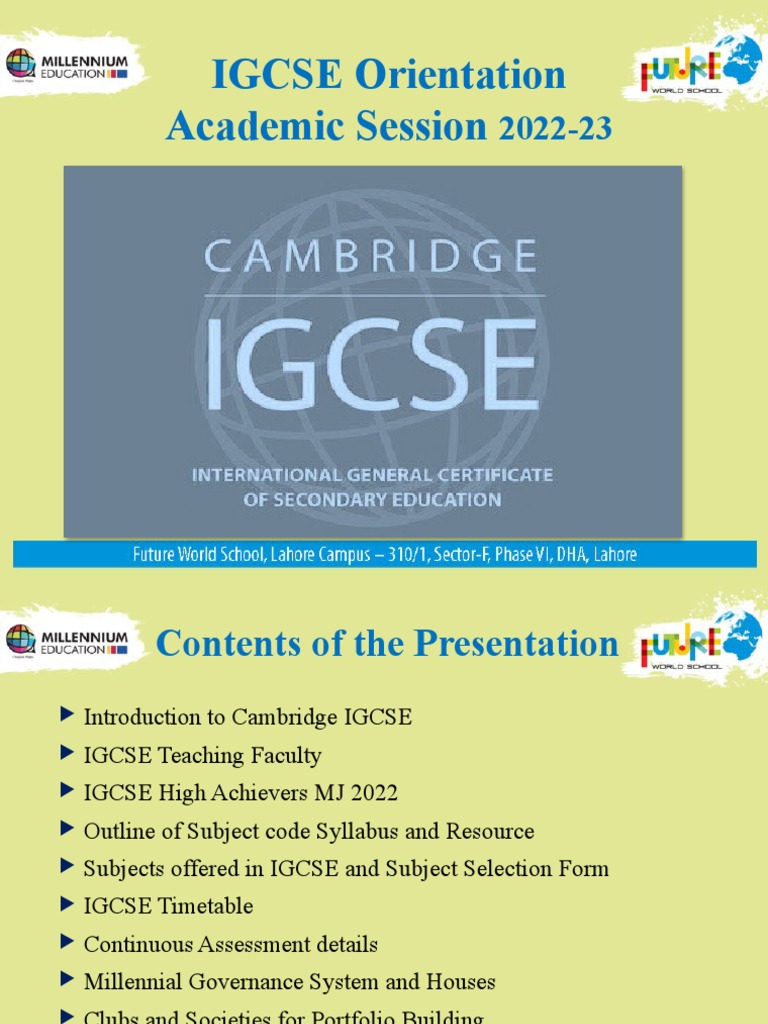 IGCSE Orientation Ac. Session 2022-23 | PDF