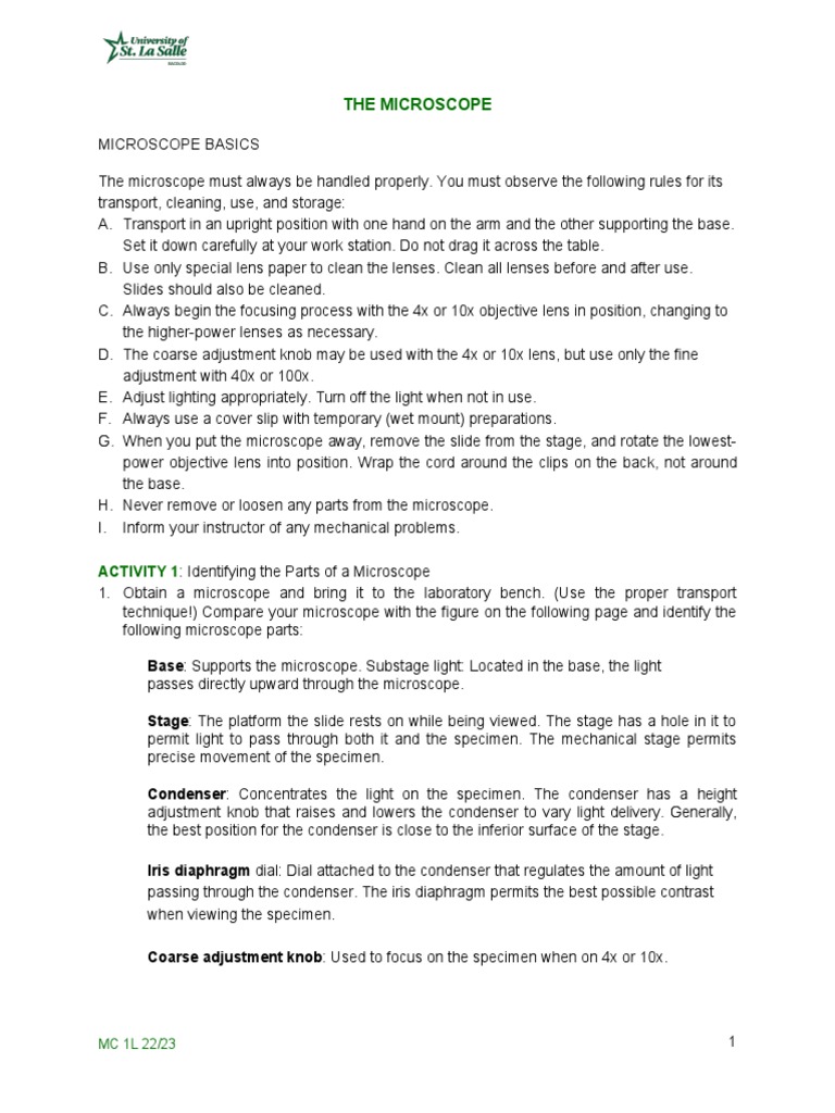 The Microscope | PDF | Angular Resolution | Laboratory Techniques