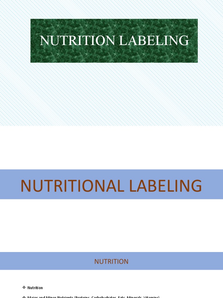 Food Analysis - Labeling | PDF | Wellness