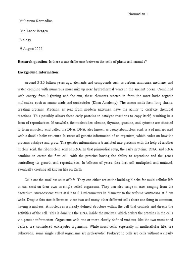 Biology Practical Paper 1 | PDF | Cell (Biology) | Organisms