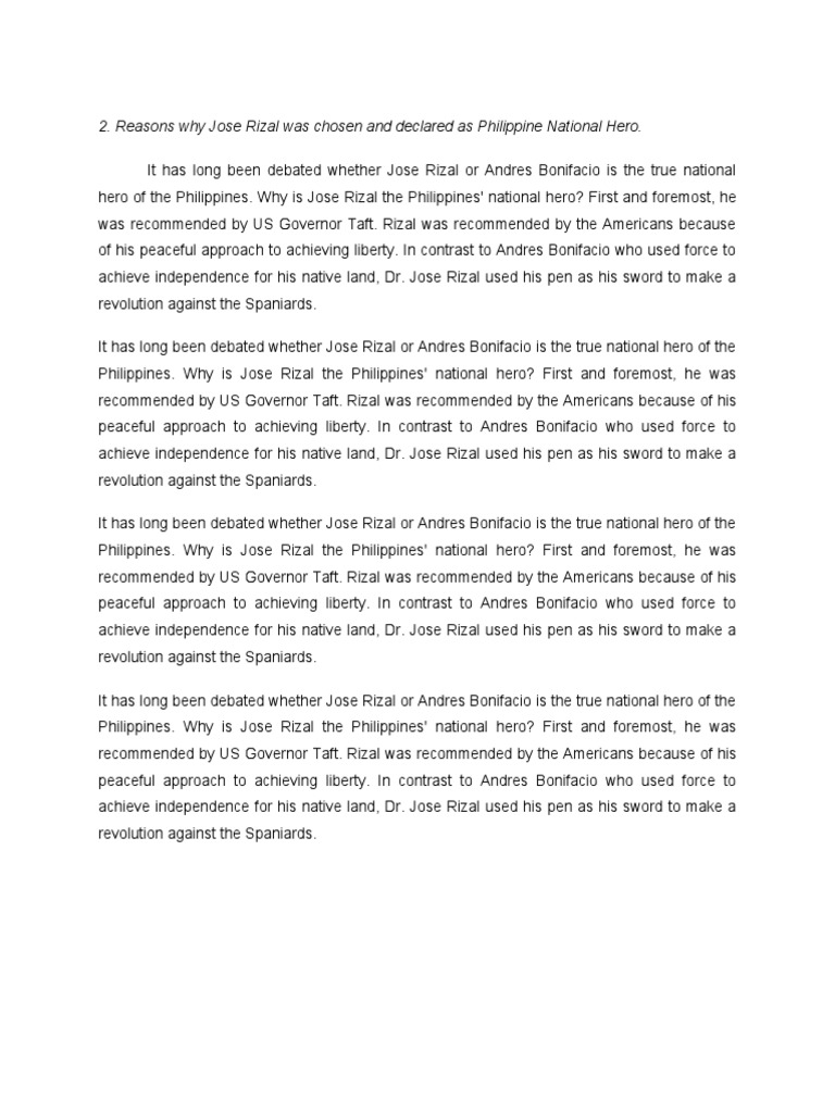 Reasons Why Jose Rizal Was Chosen and Declared As Philippine National ...