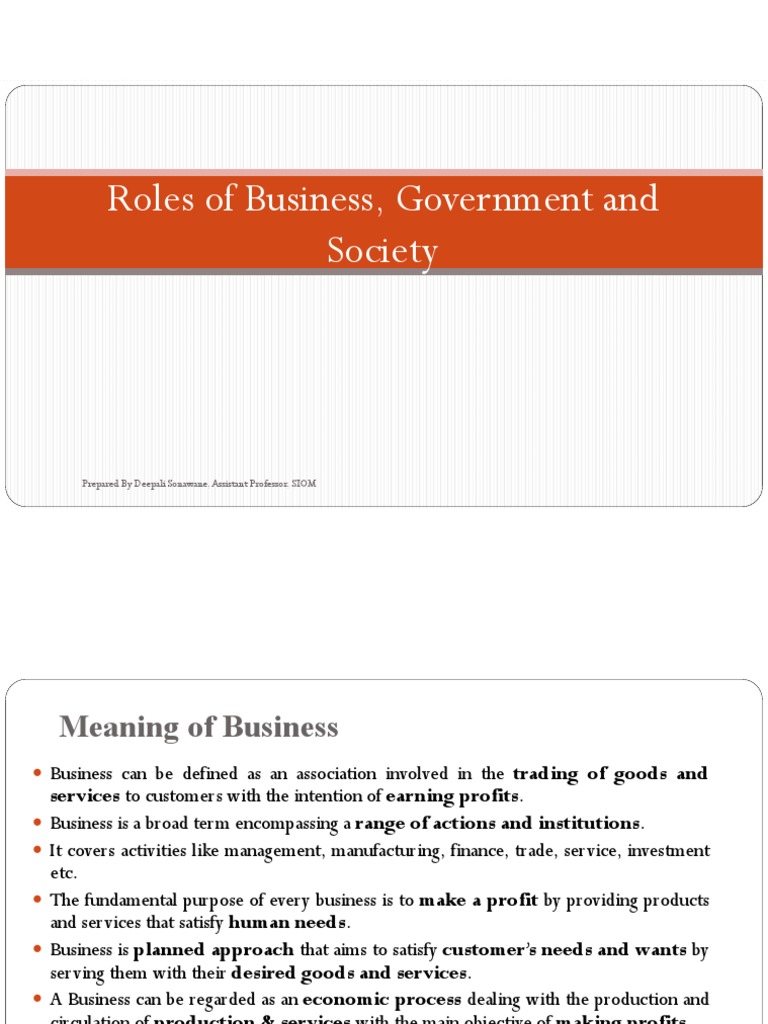 Chapter 1 - Roles of BGS | PDF | Business | Capitalism