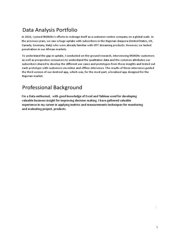 Data Analysis Portfolio | PDF | Nintendo | Wii