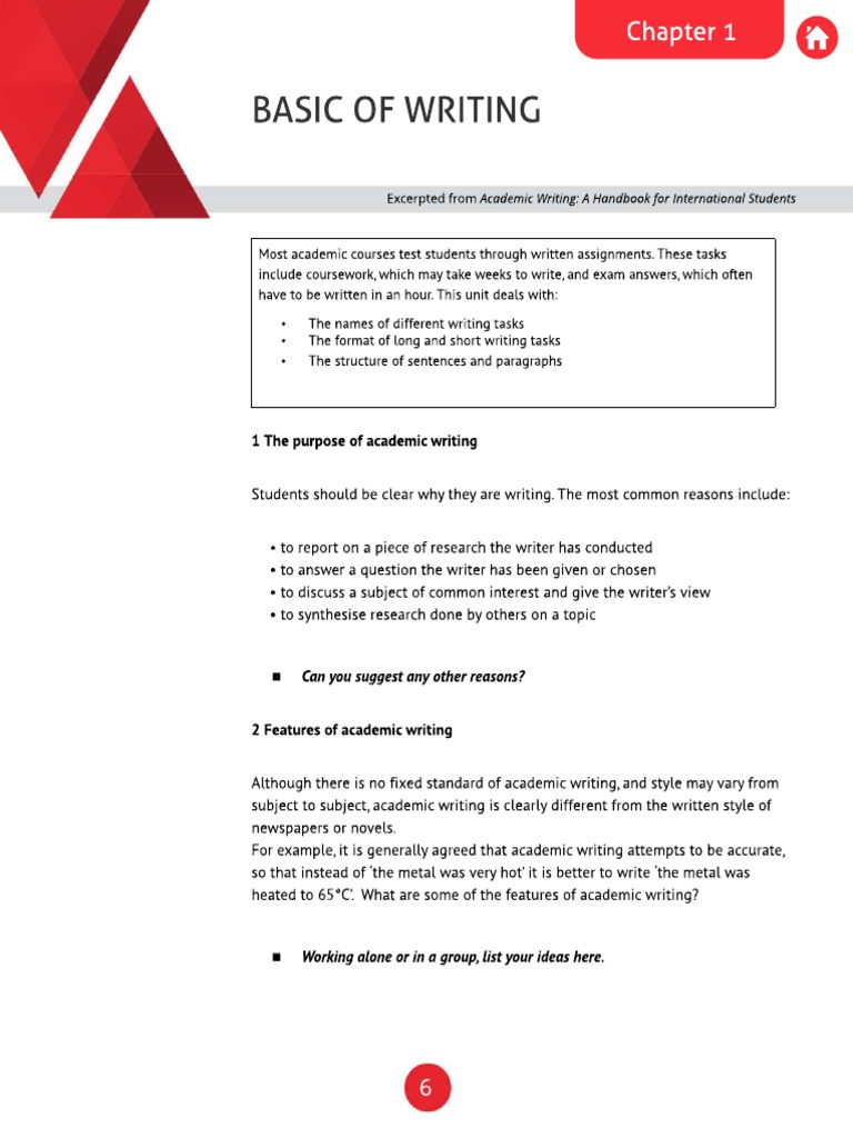 Week 1 Basic of Writing | PDF