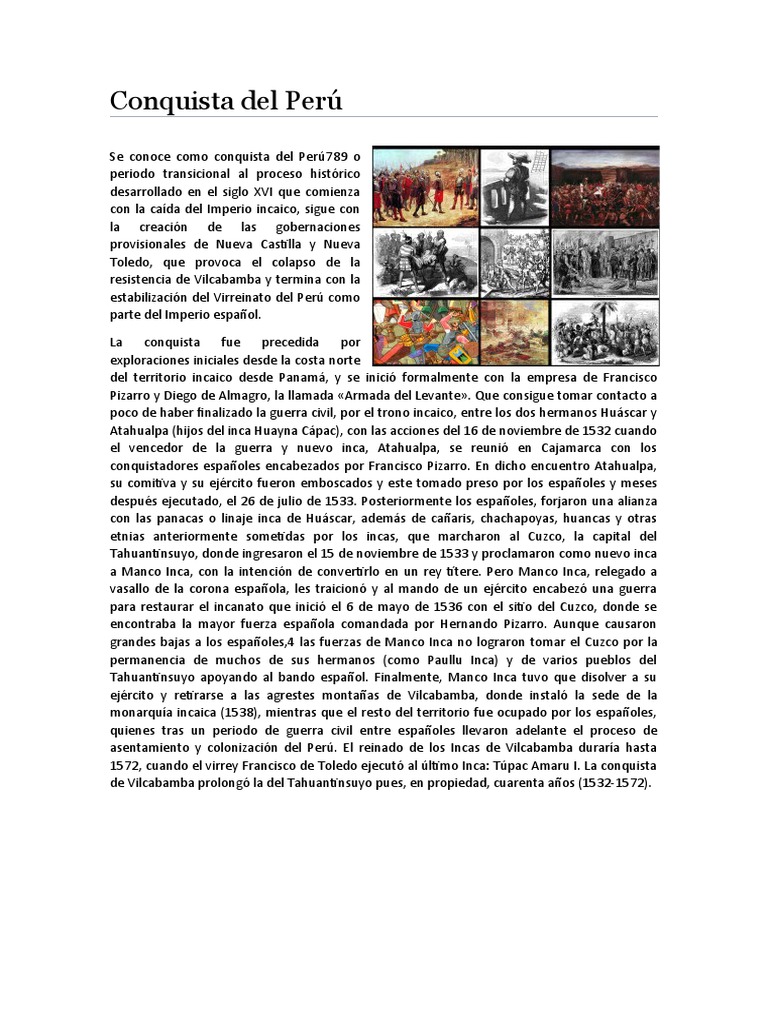 Conquista Del Peru | PDF | Imperio Inca | Perú