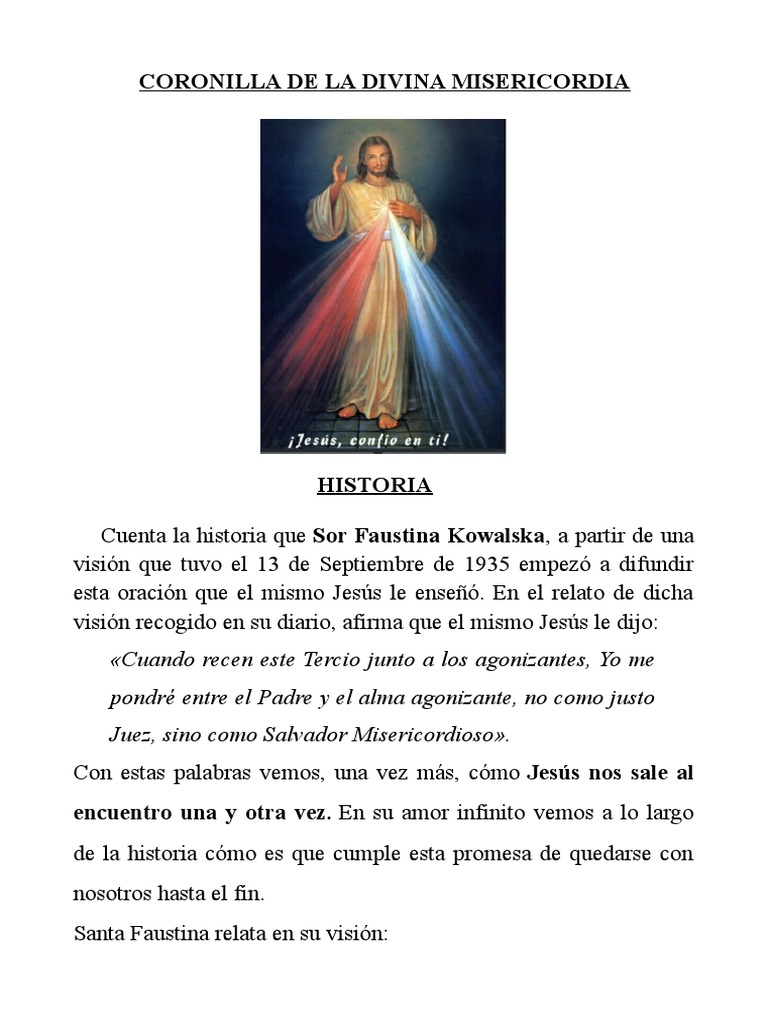 Coronilla de La Divina Misericordia 1 | PDF | Teología sistemática | Teología