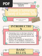 Five Finger Summary Strategy Guide | PDF