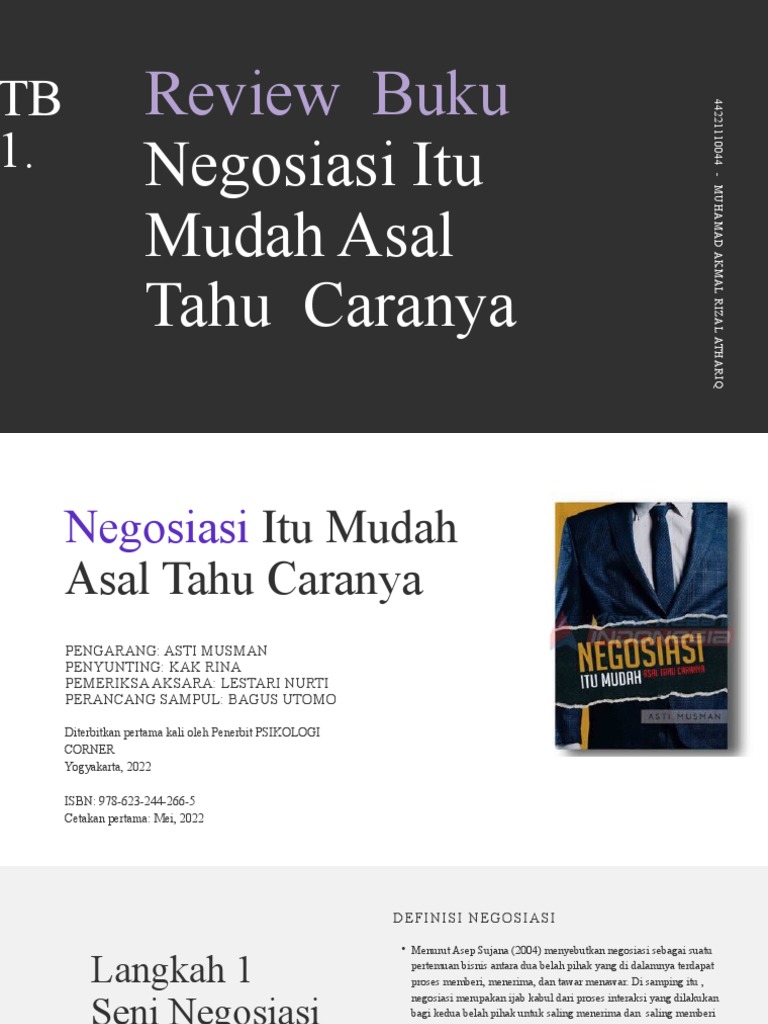Review Buku Negosiasi Itu Mudah Asal Tahu Caranya | PDF