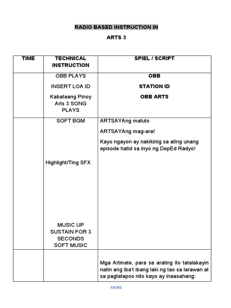 Arts3 - Q1 - Radio Broadcasting Script | PDF