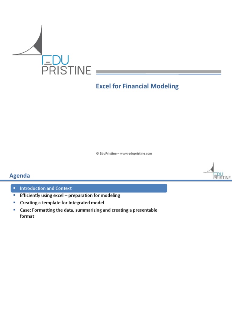 Excel for Financial Modeling | PDF | Microsoft Excel | Database Index