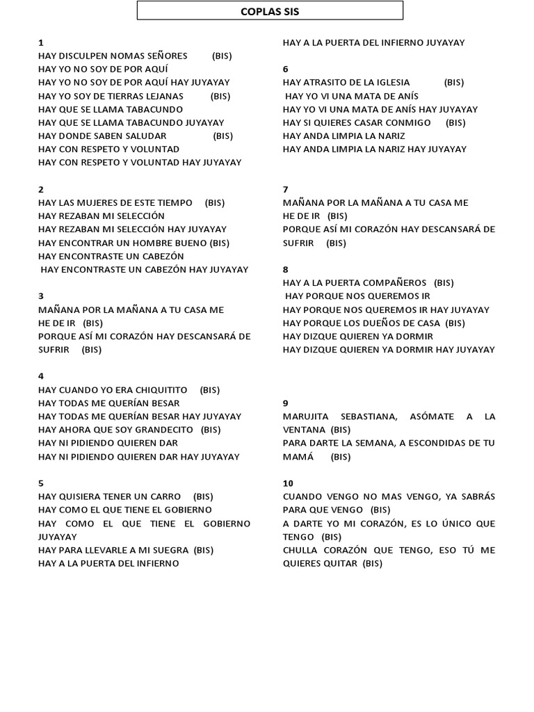 Coplas San Pedrinas Sis | PDF