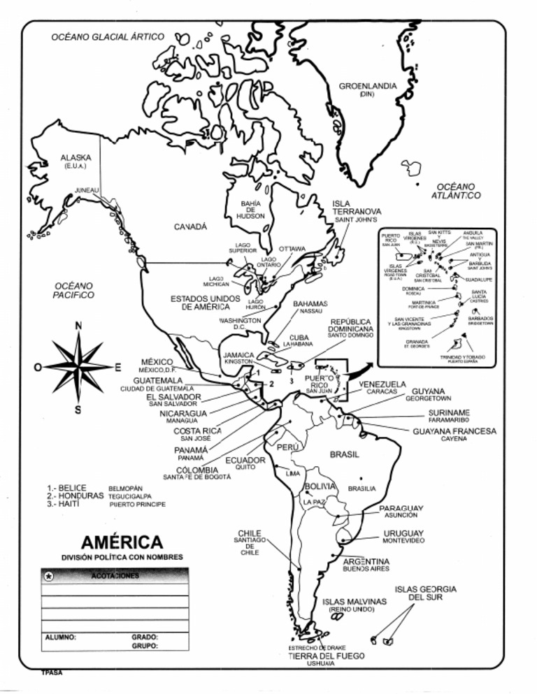 America Division Politica Con Nombres | PDF