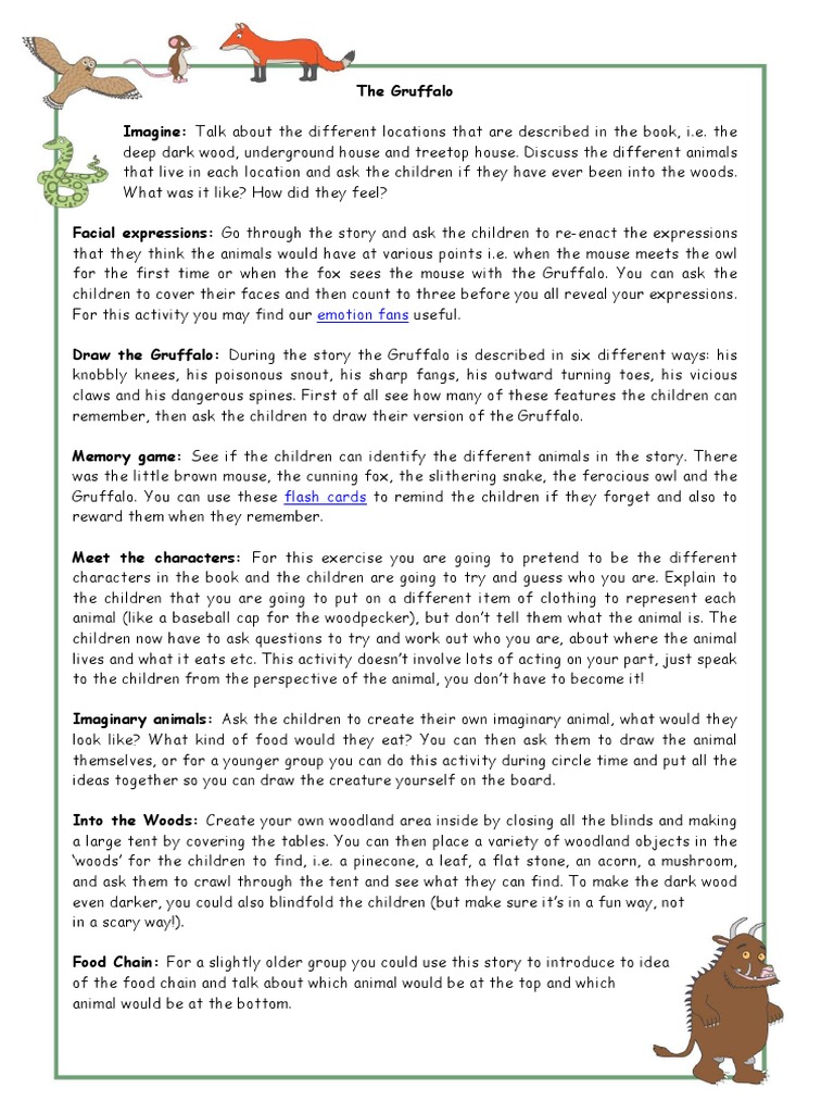 The-Gruffalo-activity-ideas | PDF