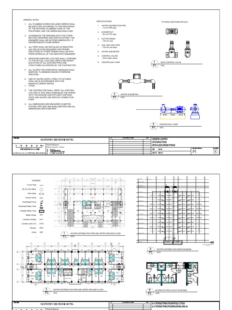 Plumbing Layout 10 Storey | PDF | Plumbing | Toilet