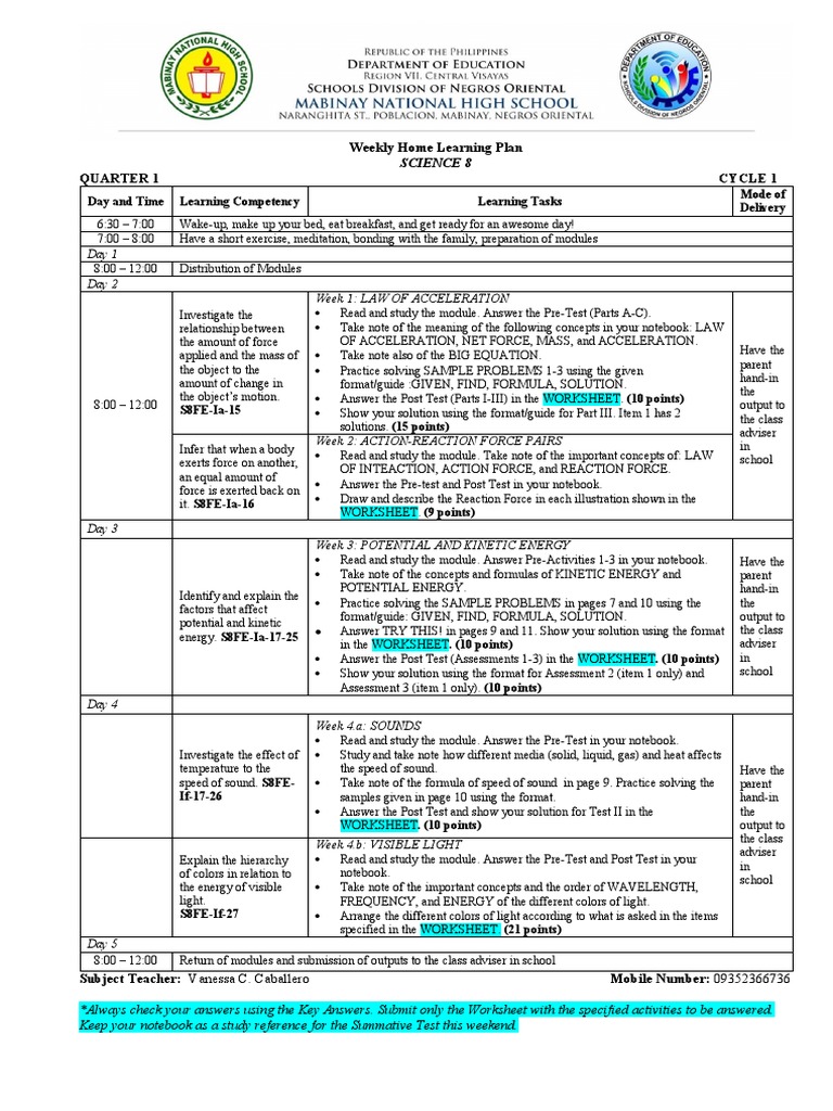 Understanding the Fundamentals of Physics: A Weekly Home Learning Plan ...