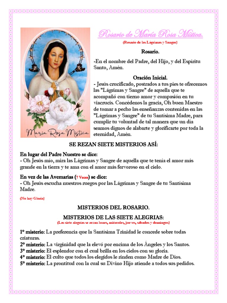 Rosario de María Rosa Mística | PDF | Rosario | Cristo (título)