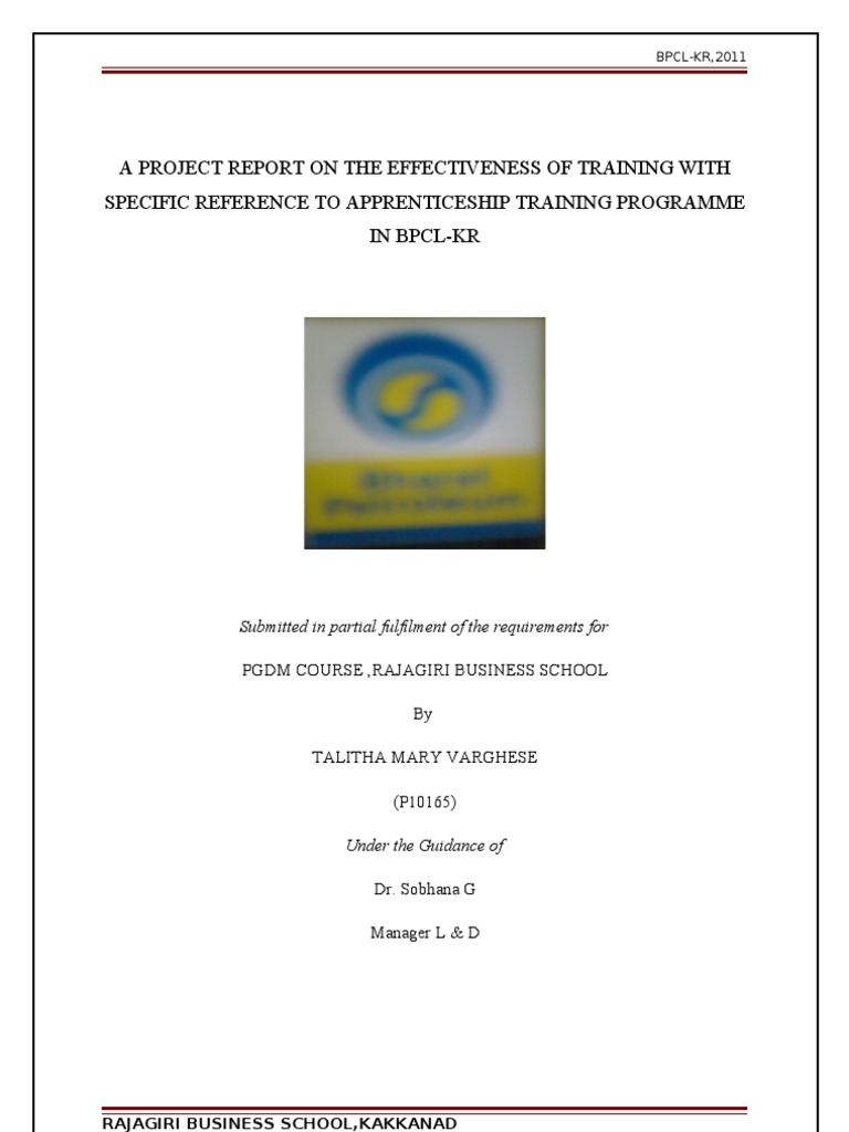 A Report On | PDF | Apprenticeship | Master Of Business Administration