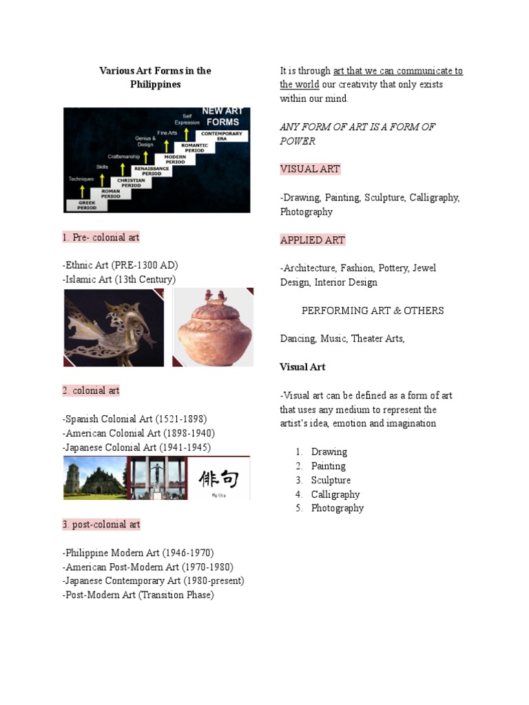 Art Forms in the Philippines | PDF | Paintings | The Arts