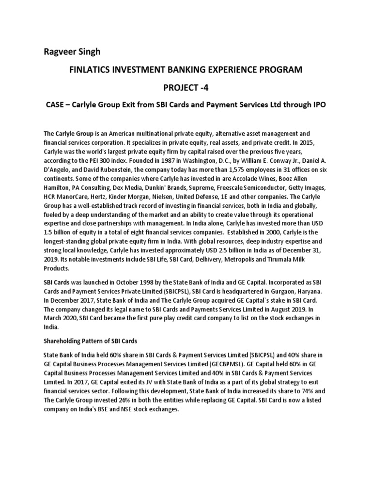 Project 4 - Finlatics IBEP | PDF | Equity (Finance) | Initial Public Offering
