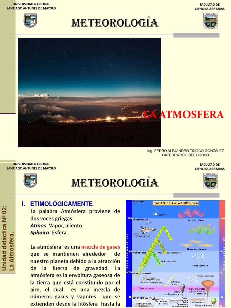 Unidad Didáctica Nº 02 - LA ATMOSFERA (METEOROLOGÍA) | PDF | Atmósfera ...