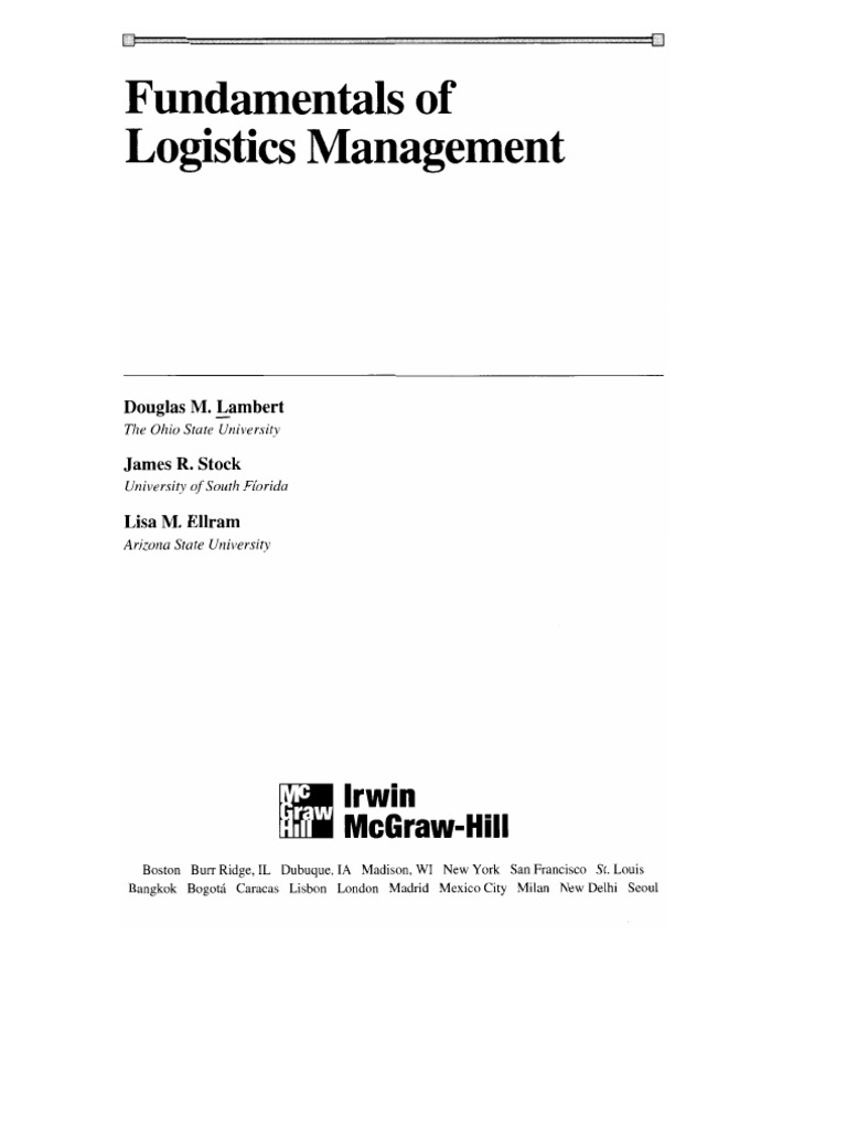 Fundamentals of Logistics Management | PDF