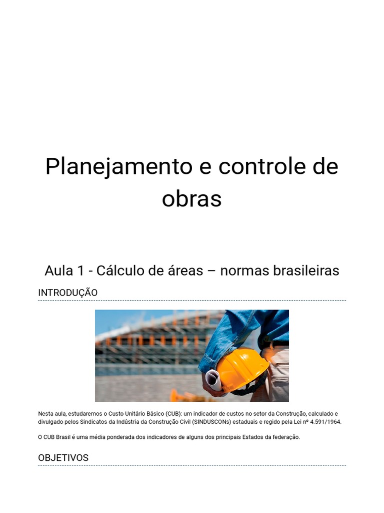Cálculo e Importância do Custo Unitário Básico (CUB) na Construção ...