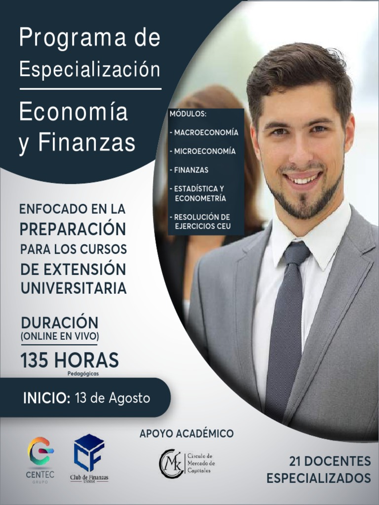 Brochure Economia y Finanzas | PDF | Portafolio (Finanzas) | Microeconomía