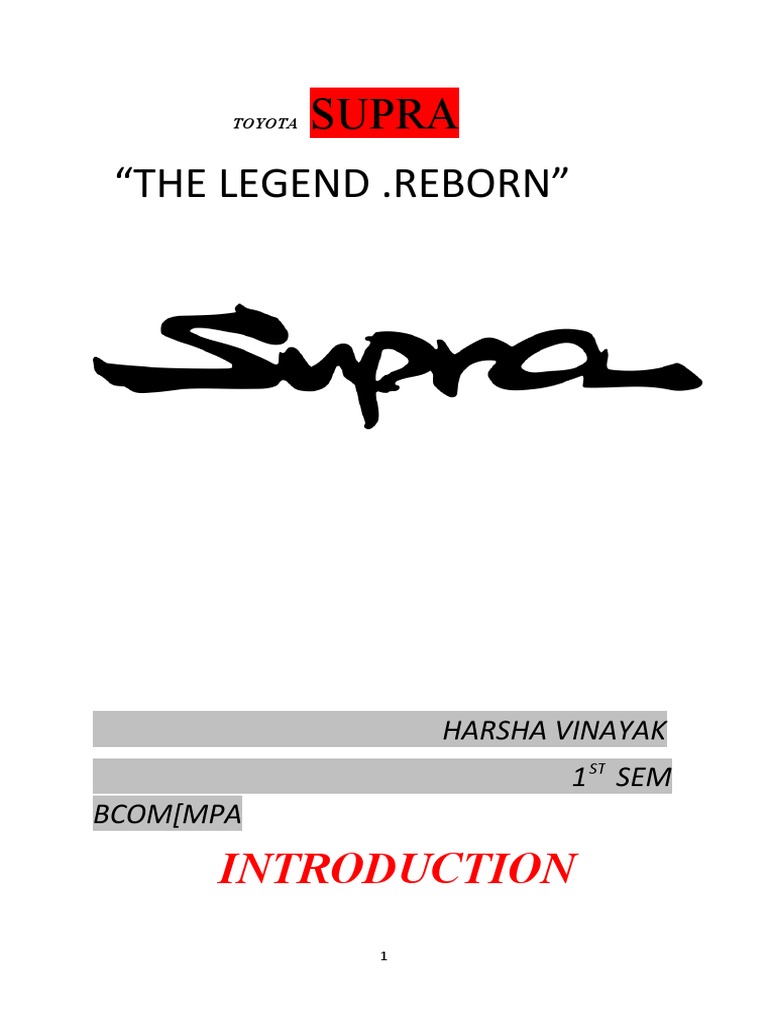 Toyota Supra | PDF | Toyota | Vehicle Industry