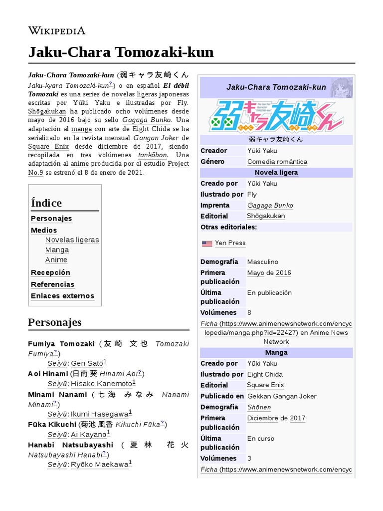 Jaku Chara - Tomozaki Kun | PDF | Manga | Entretenimiento