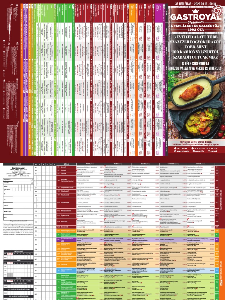 Gastroyal Étlap - 2022. 37. Hét | PDF