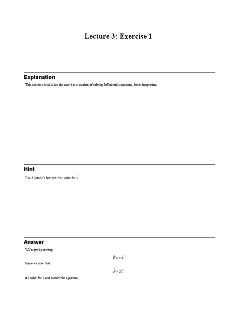 Lecture 3: Exercise 1: Explanation | PDF | Rates | Theoretical Physics