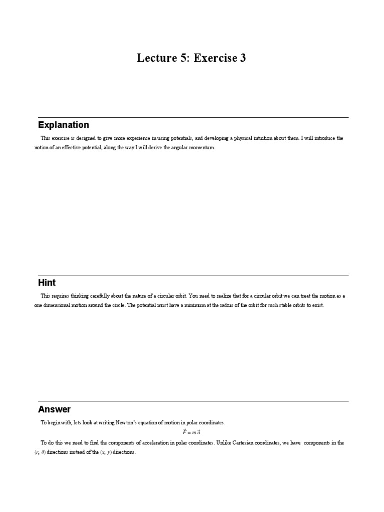 Lecture 5: Exercise 3: Explanation | PDF | Euclidean Vector | Velocity