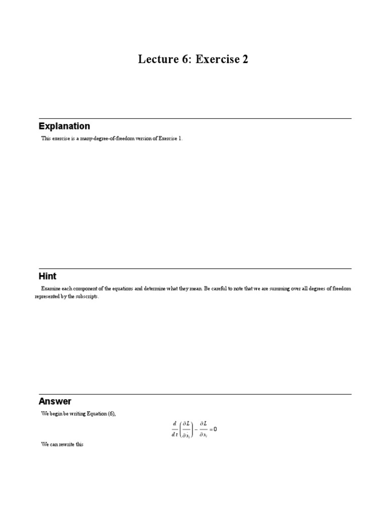 Lecture 6: Exercise 2: Explanation | PDF | Science | Mathematics