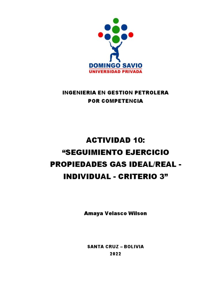 Wilson Amaya - Actividad Práctica 10 | Descargar gratis PDF | Gases ...